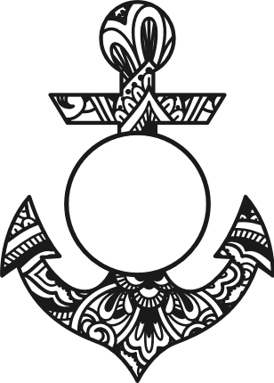 mandala anchor monogram frame, decorative free svg file - SvgHeart.com